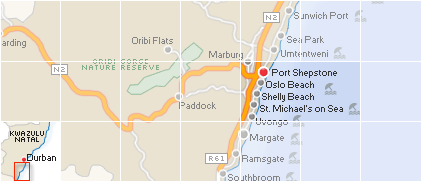 Map and Directions to Umzimkulu Marina in Port Shepstone, South Coast ...